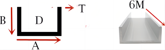 Silver Anodized Aluminum U Channel Channels 6063 6.1m Custom