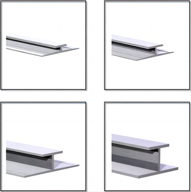 EN 755-9 6060 Mill Finish Aluminium H Beam 2mm Thick H Section ...
