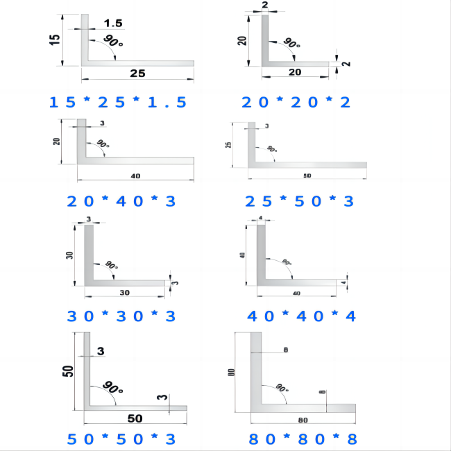 Angle Trim Powder Coated Aluminium Angle 6mm 20mmx20mm L Type Aluminium ...